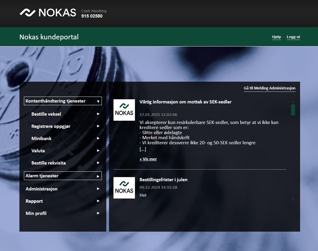 Levering av veksel | Nokas - Nokas